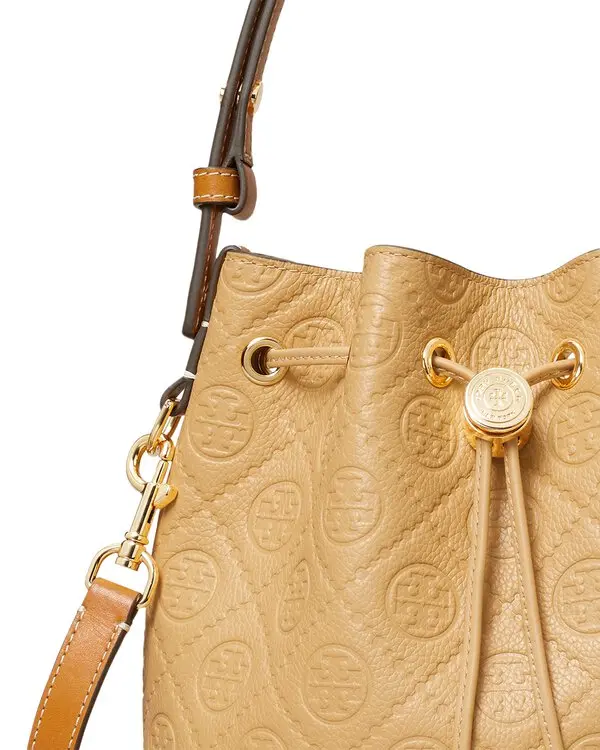 Tory Burch T Monogram Leather Bucket Bag