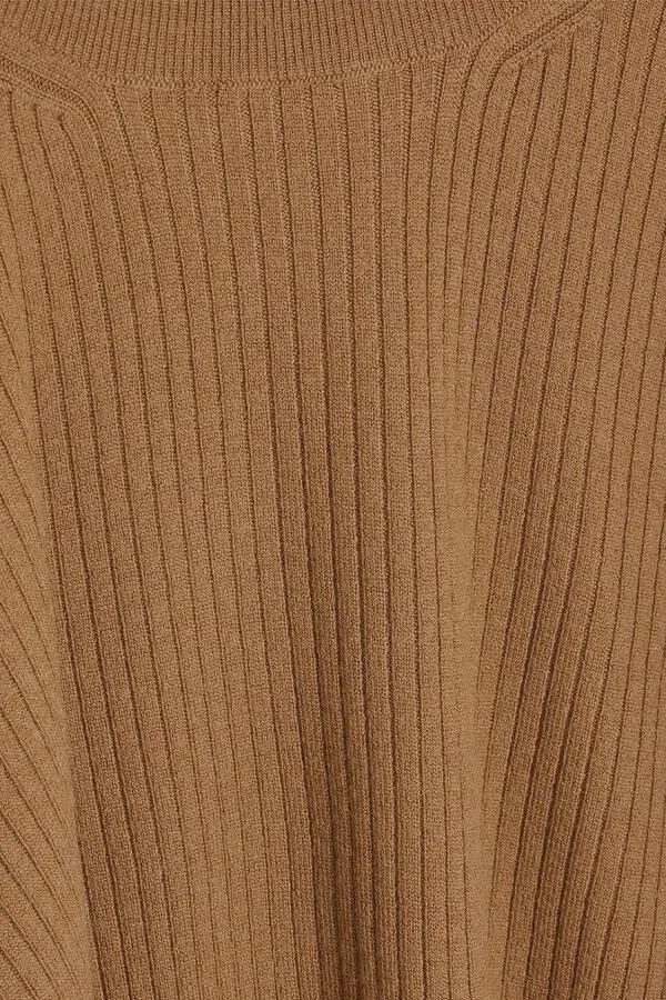 Another Tomorrow Ribbed Wool-blend Turtleneck Sweater - Camel