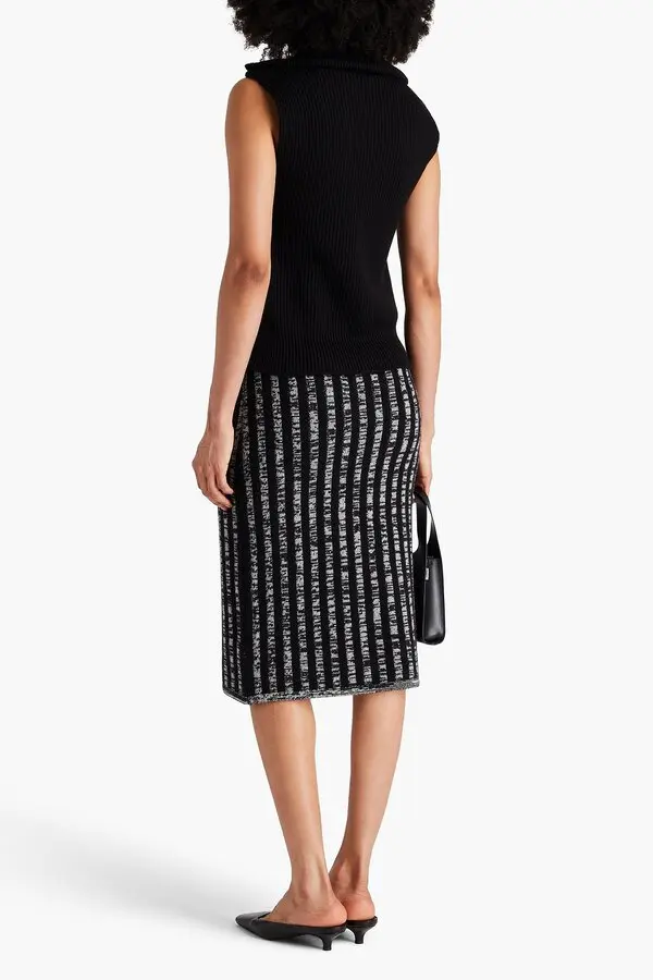 JOSEPH Spacedyed Jacquard-knit Midi Skirt
