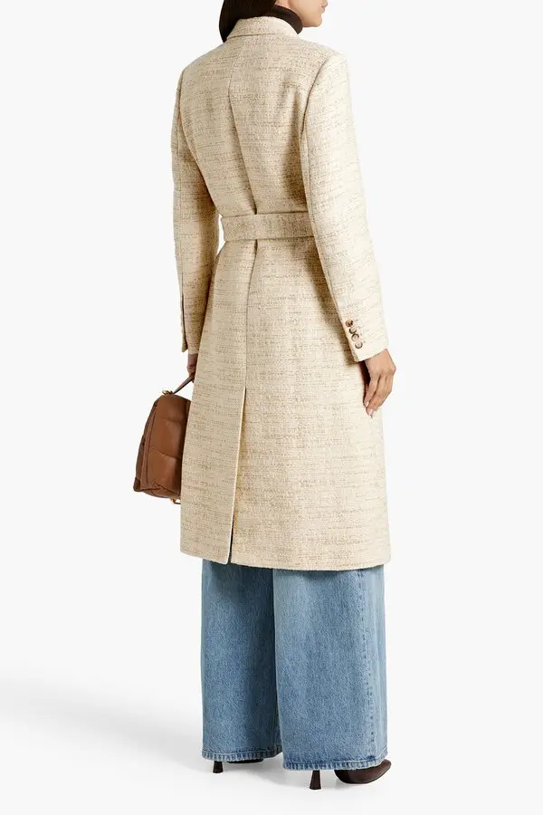 JOSEPH Cornwall Double-breasted Cotton-blend Tweed Coat