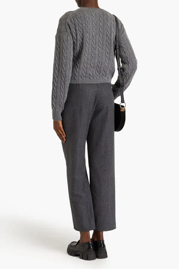 Maje Wool-blend Felt Trousers