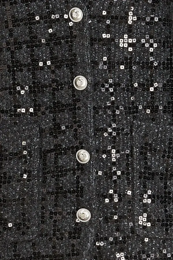 Maje Sequin-embellished Tweed Cardigan