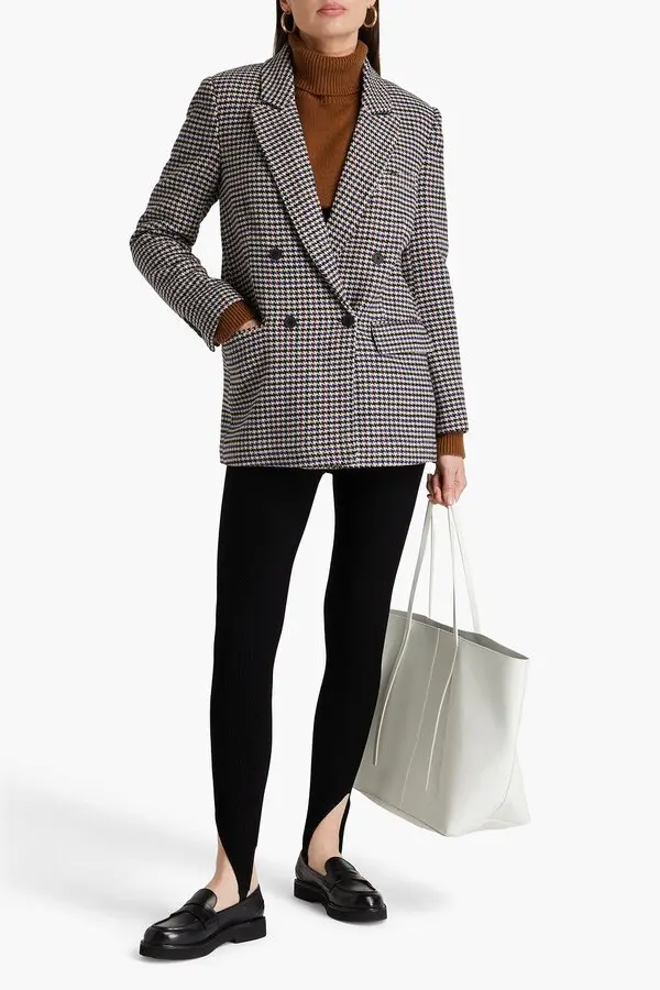 Maje Double-breasted Houndstooth Blazer