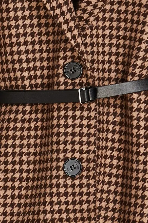 Maje Belted Houndstooth Blazer