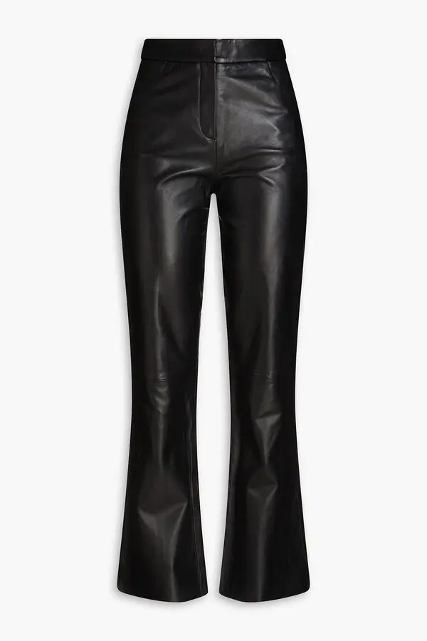 Maje Leather Bootcut Trousers