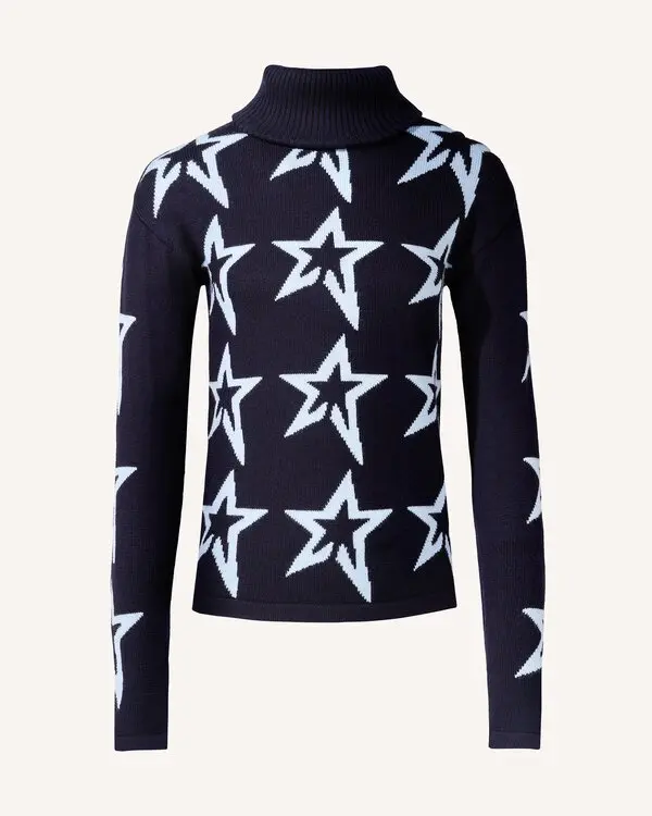 Perfect Moment Star Dust Merino Wool Sweater - Navy