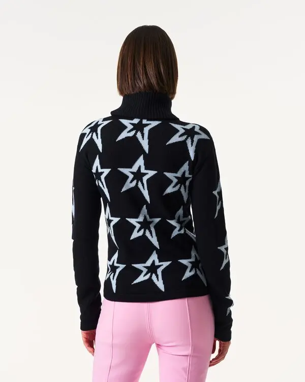 Perfect Moment Star Dust Merino Wool Sweater - Navy