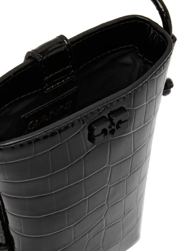 GANNI Crocodile-effect Leather Cross-body Bag