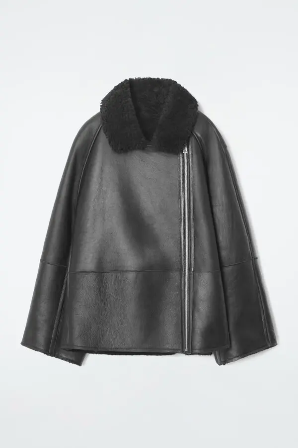 Cos Oversized Shearling Aviator Jacket