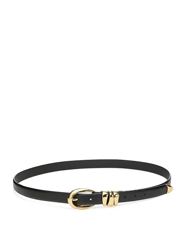 Madewell Triple Keeper Suede Belt - Black/gold