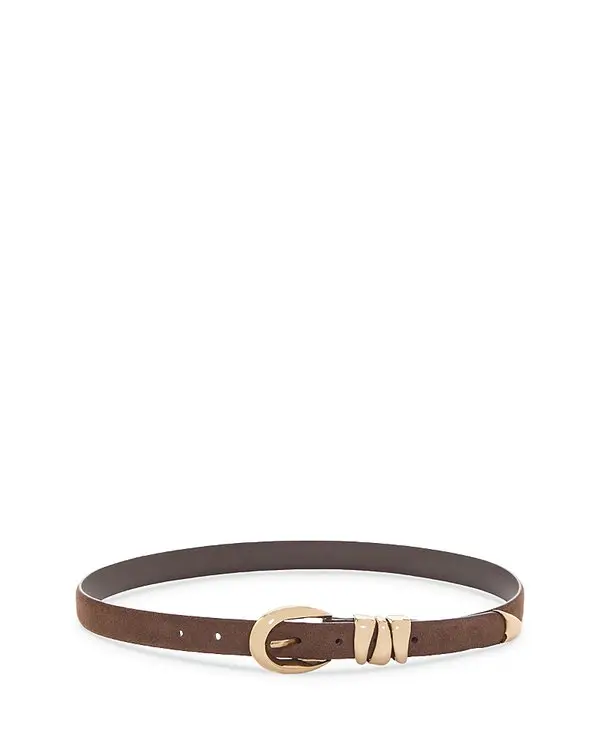 Madewell Triple Keeper Suede Belt - Dark Carob