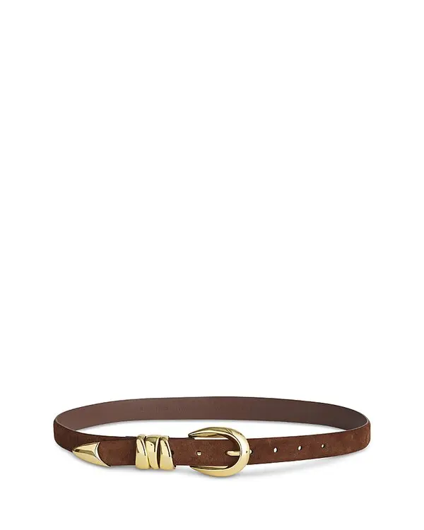 Madewell Triple Keeper Suede Belt - Soft Mahogany