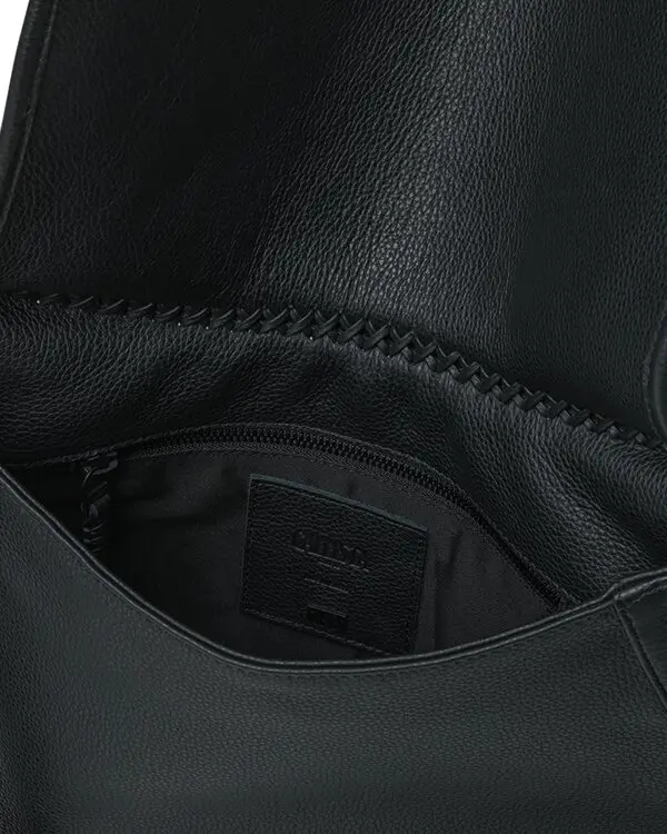 Callista Grained Leather Saddle Bag