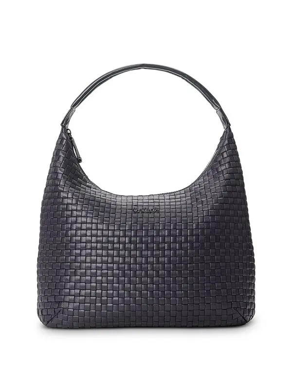 Mz Wallace Large Woven Shoulder Bag - Black/matte Black