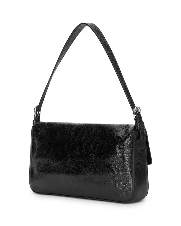 Staud Harlow Leather Shoulder Bag - Black Leather