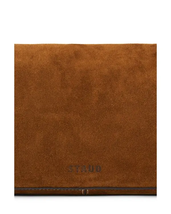 Staud Harlow Suede Shoulder Bag - Tan Suede