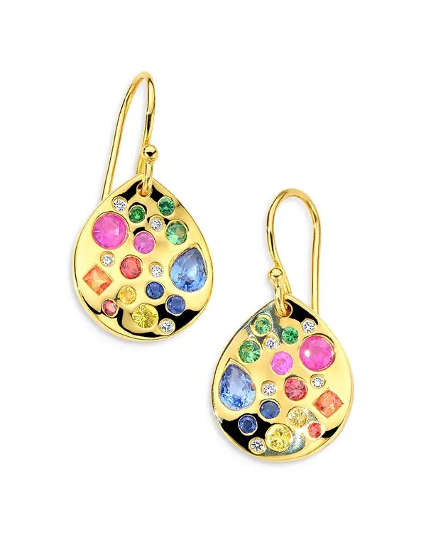 Ippolita 18k Rock Candy Rainbow Sapphire, Tsavorite & Diamond Earrings - Multi/gold