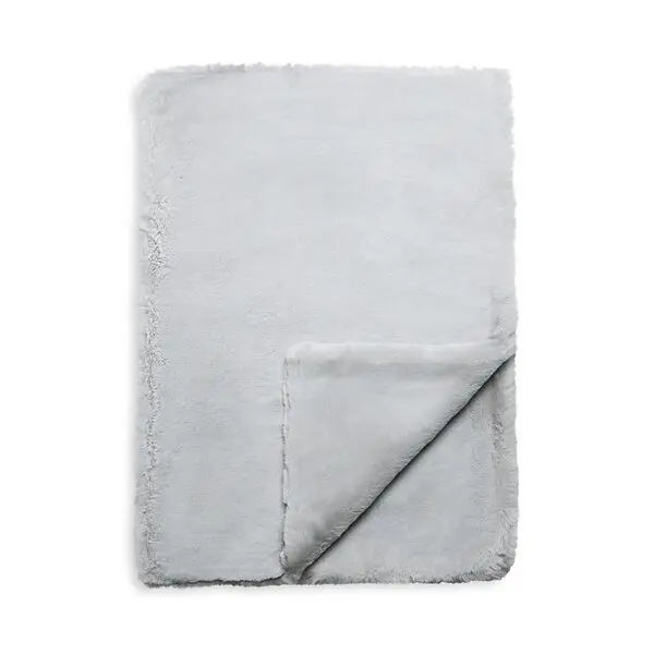 Aqua Big Rabbit Double Sided Faux Fur Throw Blanket Exclusive - Cool Grey