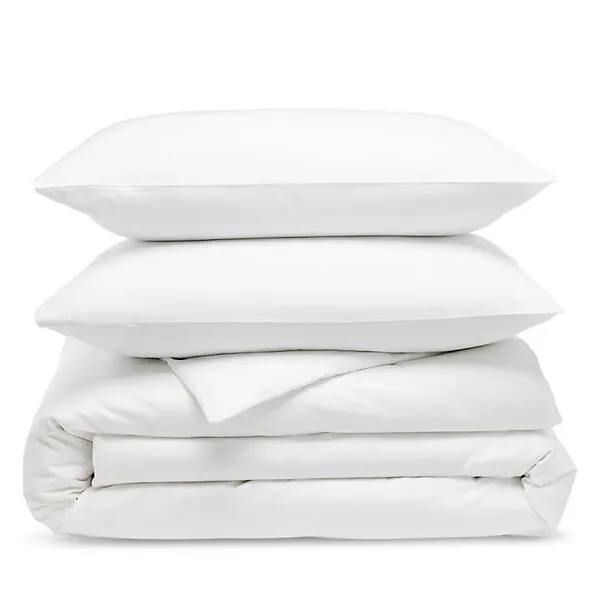 Aqua Knife Edge Egyptian Cotton Duvet Cover Set, Full/queen Exclusive - White
