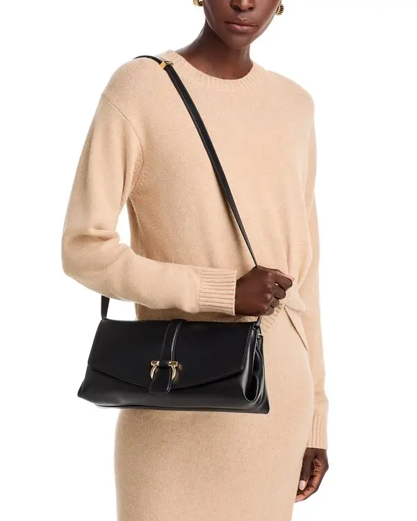 FERRAGAMO Leather Medium Crossbody Bag - Nero