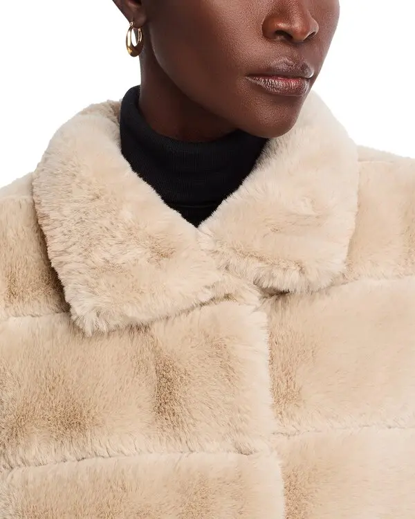 Love Token Faux Fur Jacket - Beige