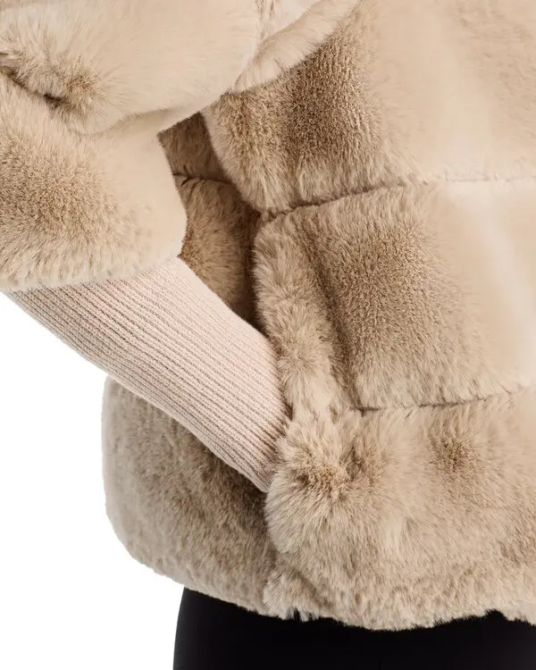 Love Token Faux Fur Jacket - Beige