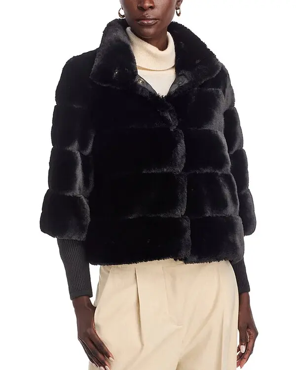 Love Token Faux Fur Jacket - Black
