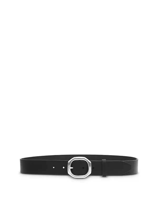 Rag & Bone Audrey Leather Belt - Black/silver