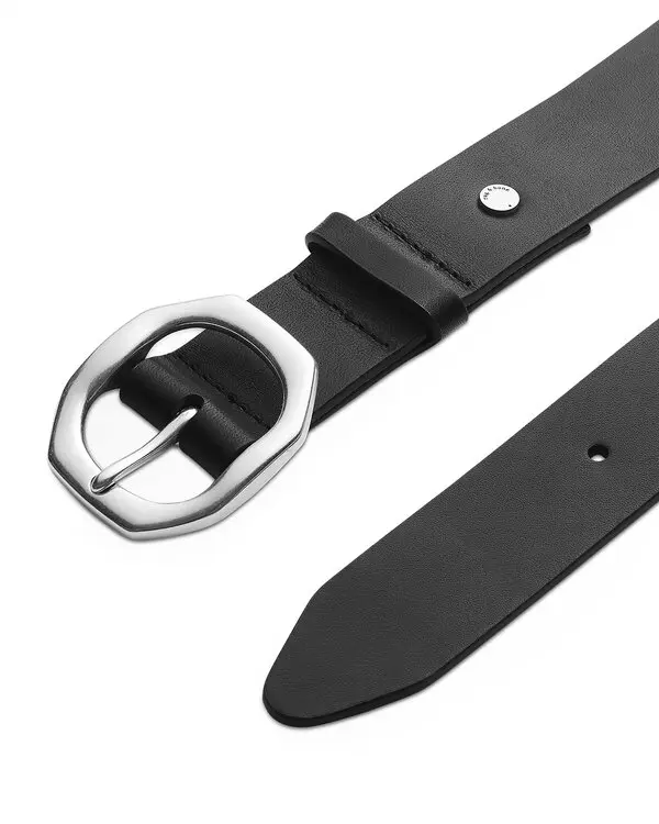 Rag & Bone Audrey Leather Belt - Black/silver