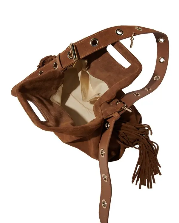 Maje Miss M Suede Crossbody Bag With Fringe