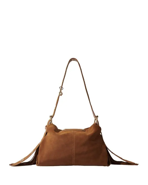 Maje Miss M Suede Crossbody Bag With Fringe