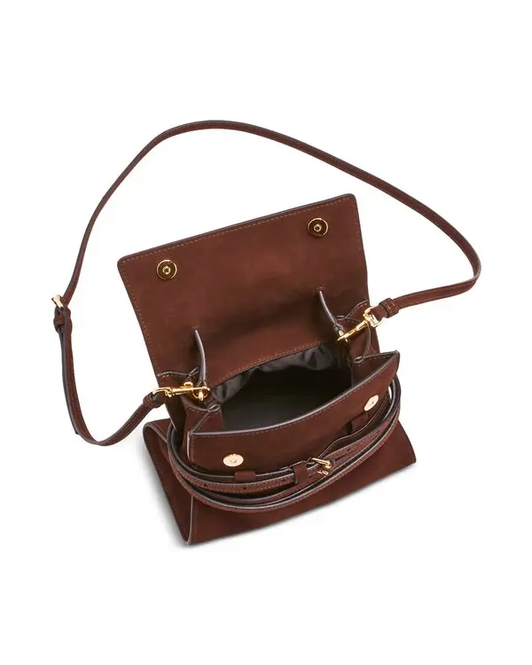 Moschino Tie Me Small Leather Shoulder Bag - Brown