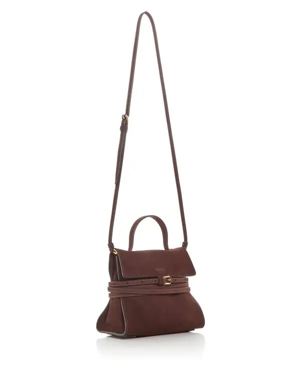 Moschino Tie Me Small Leather Shoulder Bag - Brown