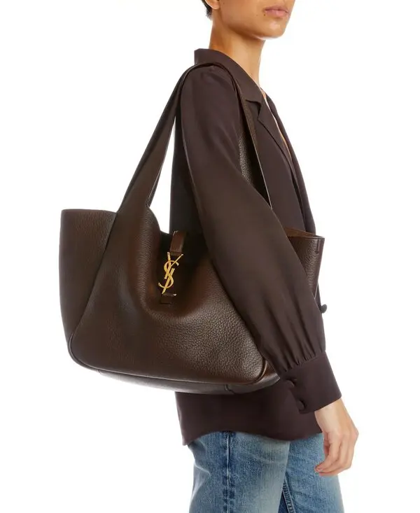 Saint Laurent Le 5 A 7 Bea Grained Leather Bag