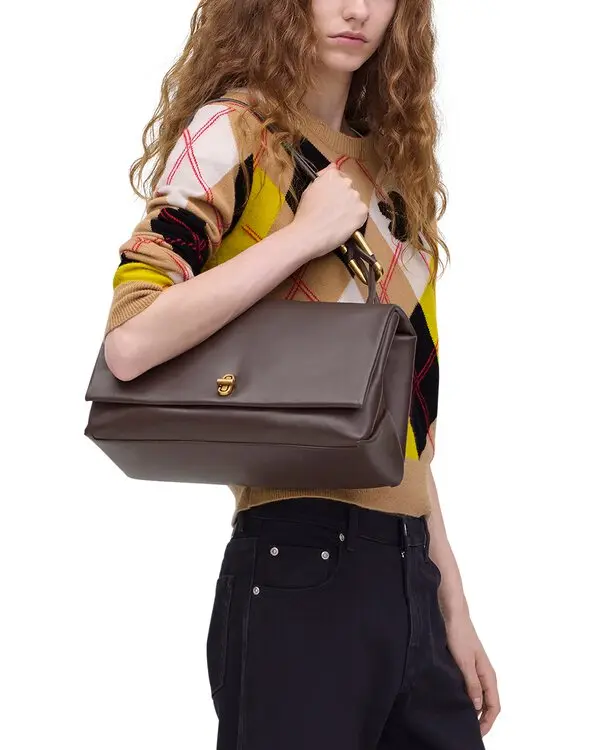 Marc Jacobs Leather Large Dual Bag - Ganache