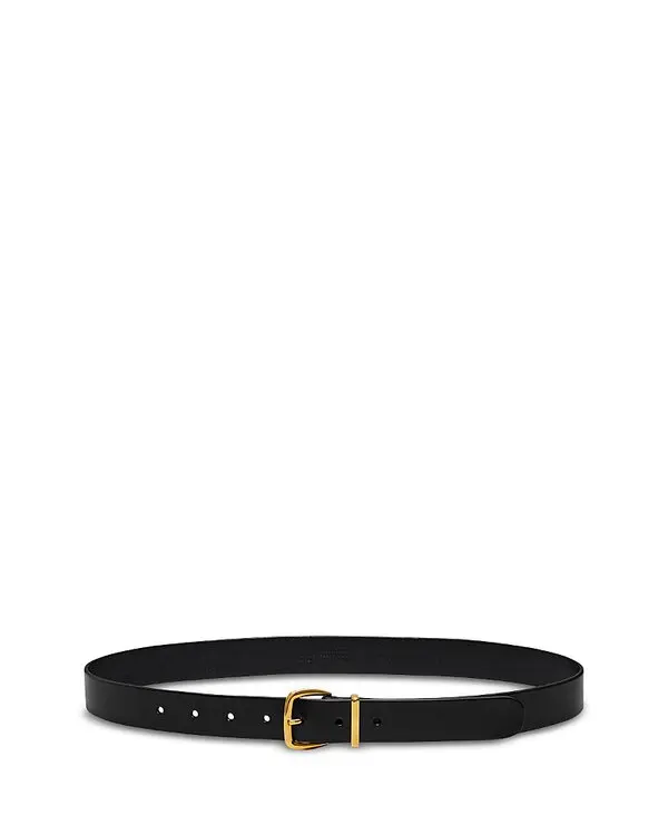 Madewell Essentials Leather Belt - Black/gold