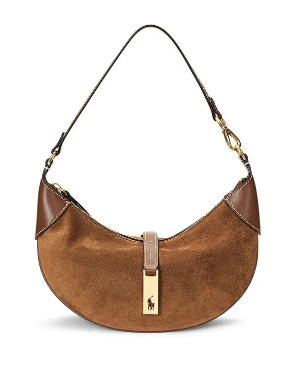Polo Ralph Lauren Polo Id Mini Suede Shoulder Bag - Cinnamon/cuoio