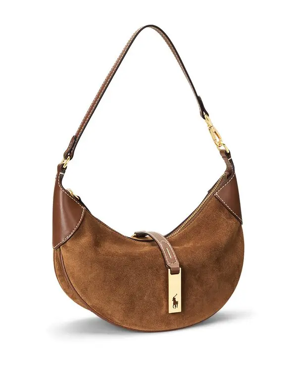 Polo Ralph Lauren Polo Id Mini Suede Shoulder Bag - Cinnamon/cuoio