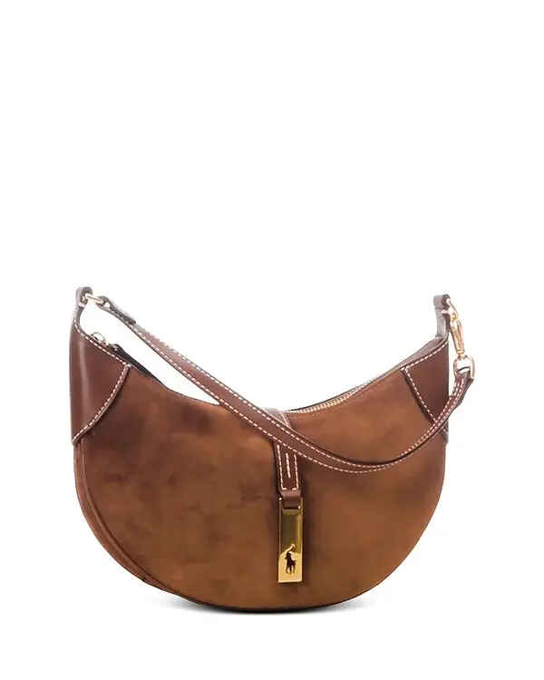 Polo Ralph Lauren Polo Id Mini Suede Shoulder Bag - Cinnamon/cuoio