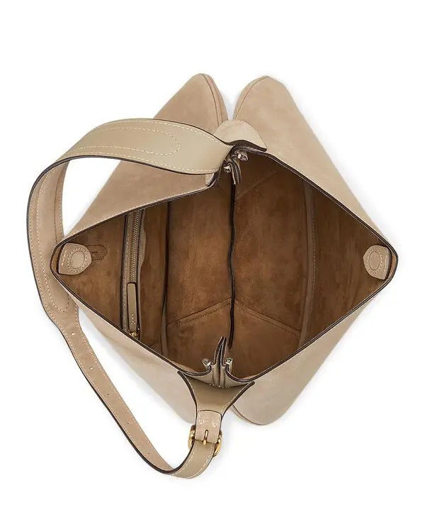 Polo Ralph Lauren Polo Id Large Suede Shoulder Bag - Clay