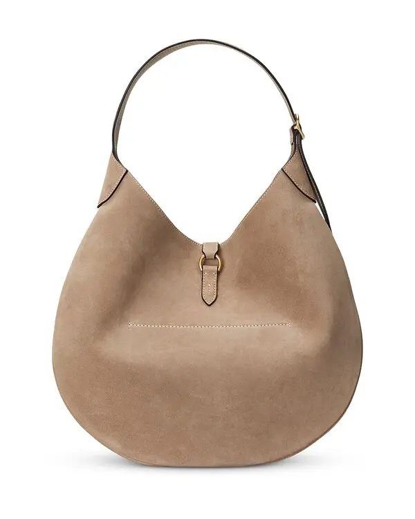 Polo Ralph Lauren Polo Id Large Suede Shoulder Bag - Clay