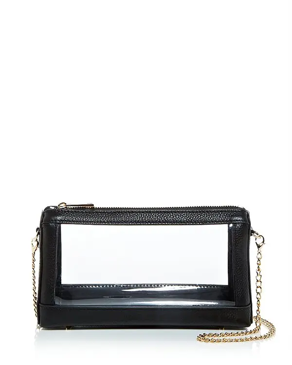 F & W STYLE Violet Clear Clutch - Black