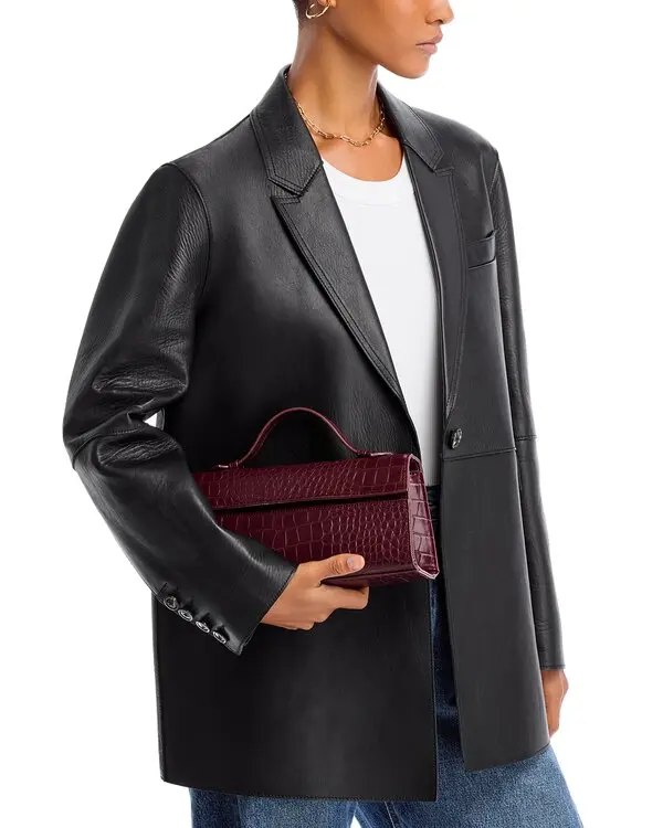 Aqua East West Top Handle Bag - Burgundy