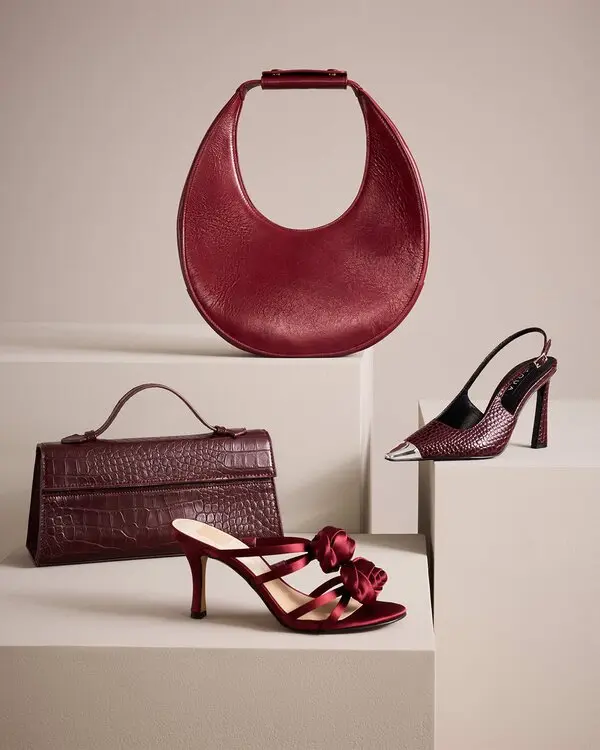 Aqua East West Top Handle Bag - Burgundy
