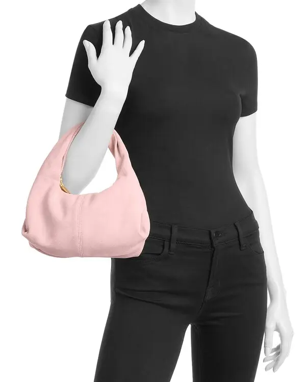 Aqua Suede Hobo Bag Exclusive - Pink