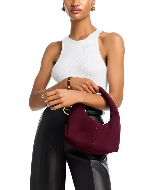 Aqua Suede Hobo Bag