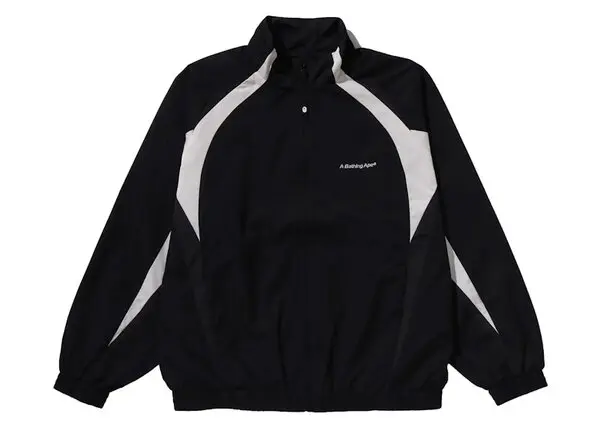 A BATHING APE Bathing Ape Logo Nylon Track Jacket - Black