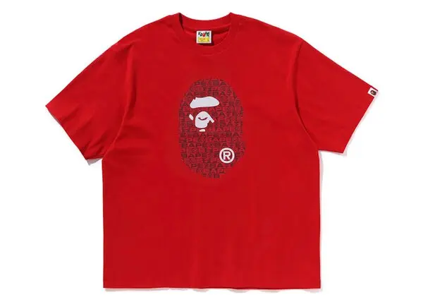 A BATHING APE Lux Sport Pattern Ape Head Relaxed Fit Tee Shirt - Red