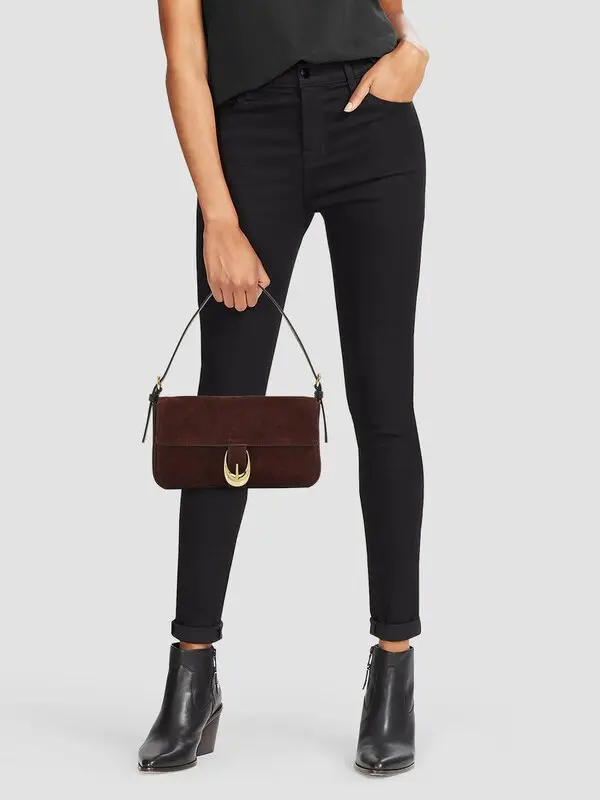 Staud Harlow Suede Shoulder Bag - Mahogany