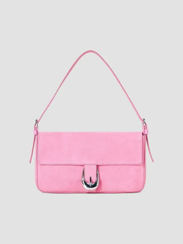 Staud Harlow Suede Shoulder Bag - Orchid